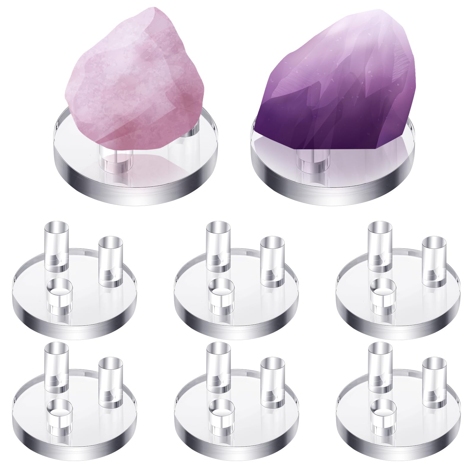 Amazon.com: Jetec 8 Pcs Rock Display Stand 3 Pegs Clear Acrylic Display ...