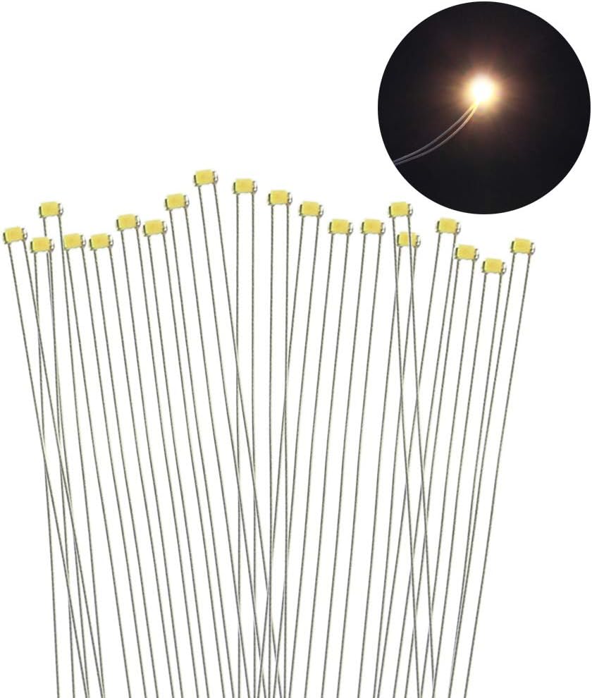 Evemodel 30Stk. Vorgelötet Micro Wasserdicht SMD Led Bauform 0603 20cm ...