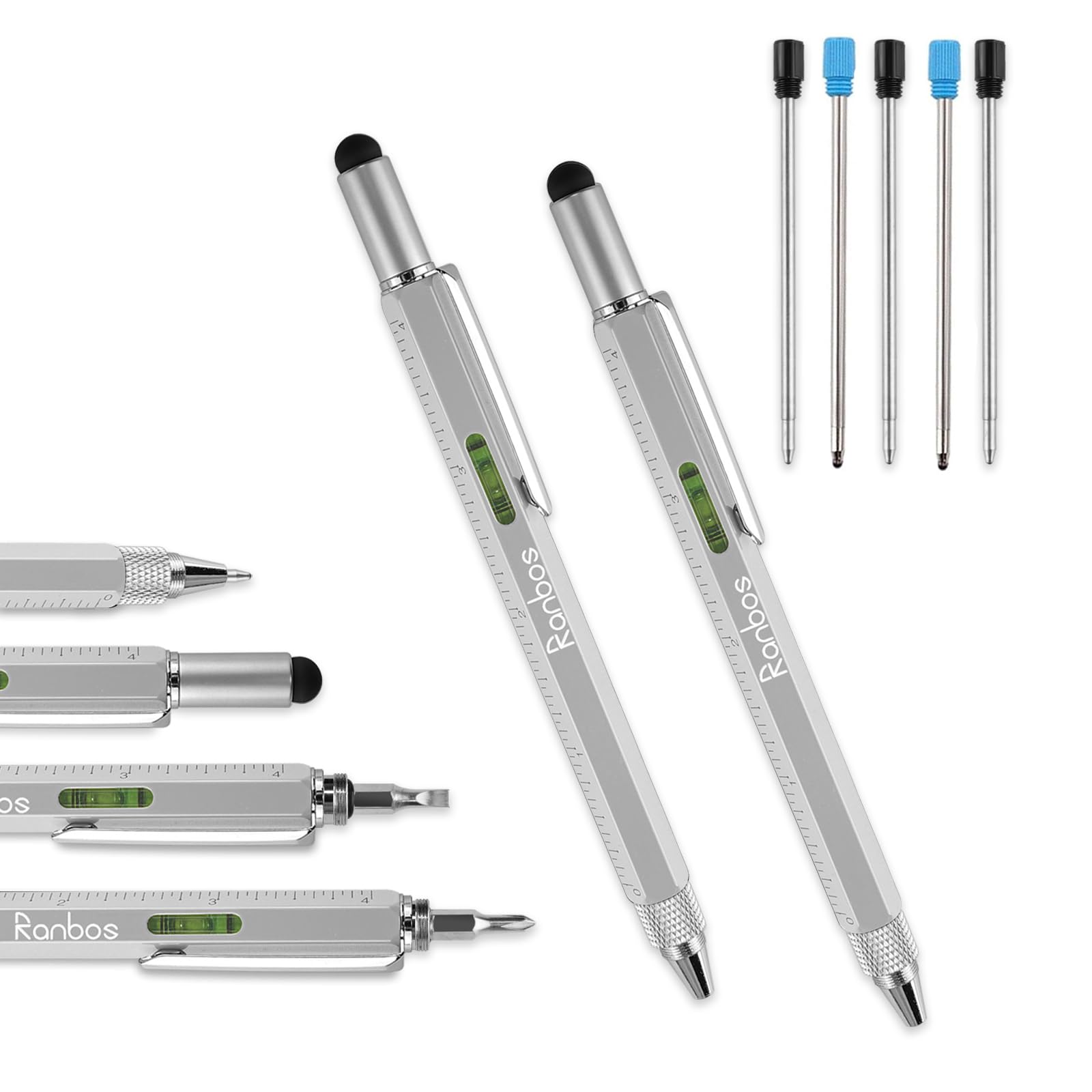 Amazon.com: Ranbos 6-in-1 Multi-Function Pen, Ballpoint Pen with ...
