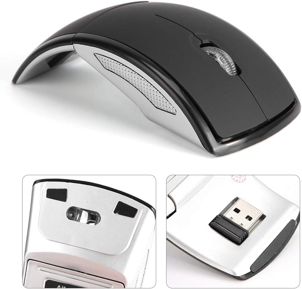 Amazon.com: Qiilu Folding Mouse, ZD-01 2.4G Foldable Ergonomic Arc ...