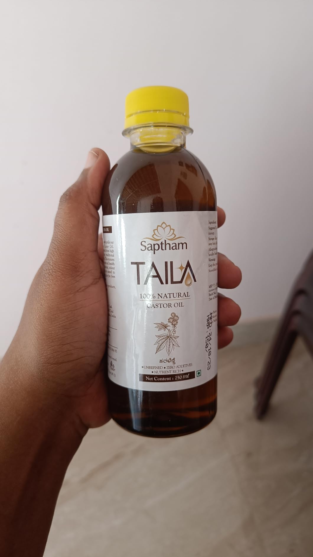 Buy Saptham Taila 100% Natural Castor Oil- 1L |Promotes Hair Growth ...