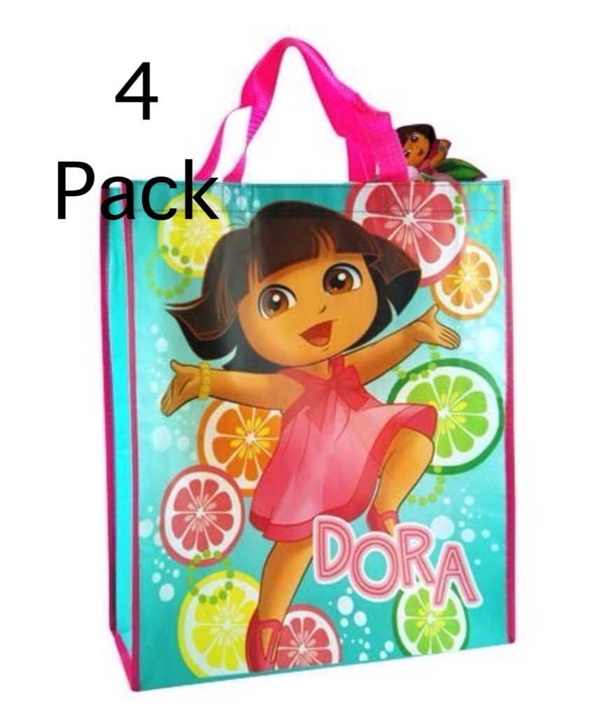 Buy 2 Item Bundle: 4 Pack Dora the Explorer Tote Bags(woven Reusable ...