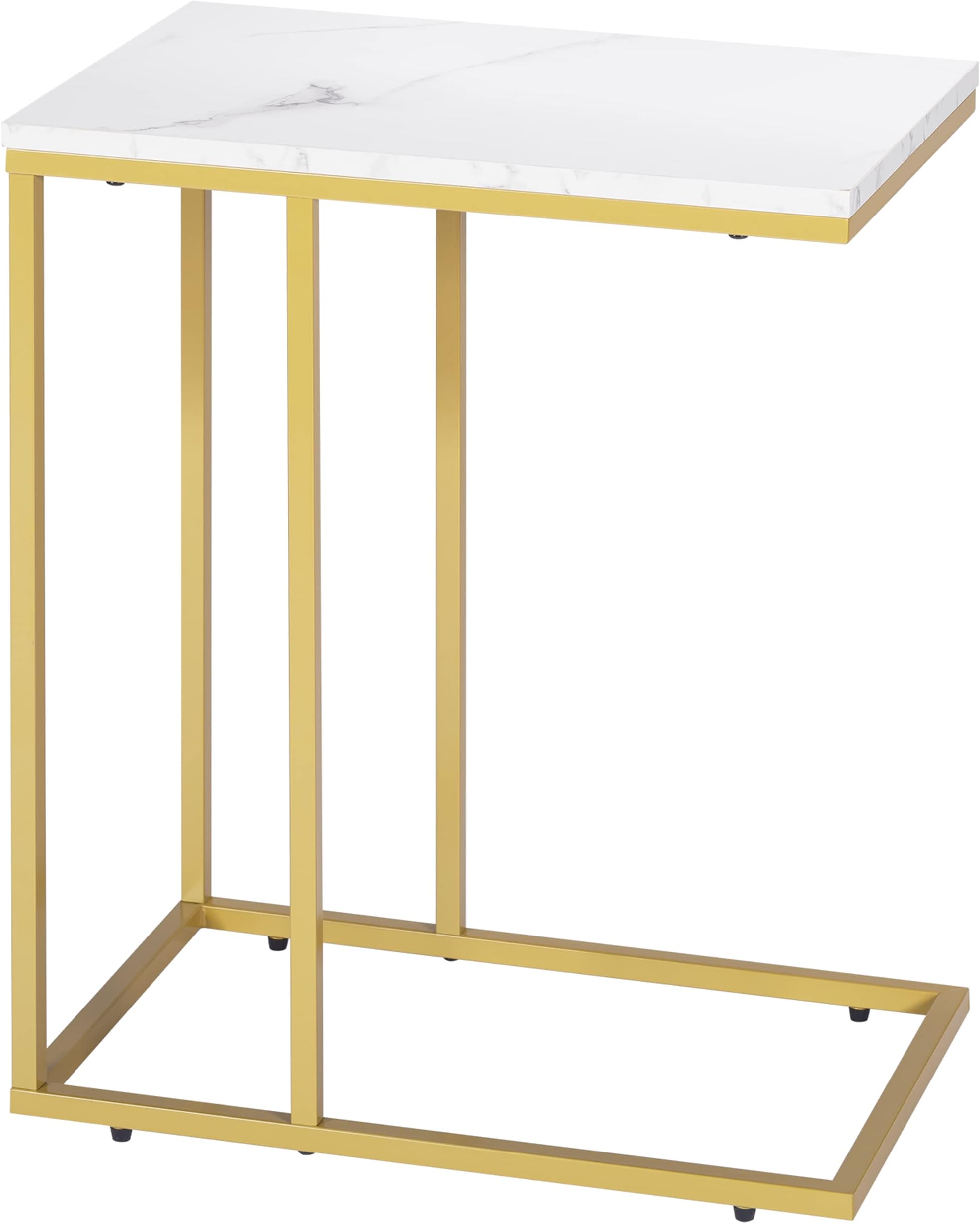 Amazon.com: White and Gold Finish Side Snack End Table : Home & Kitchen