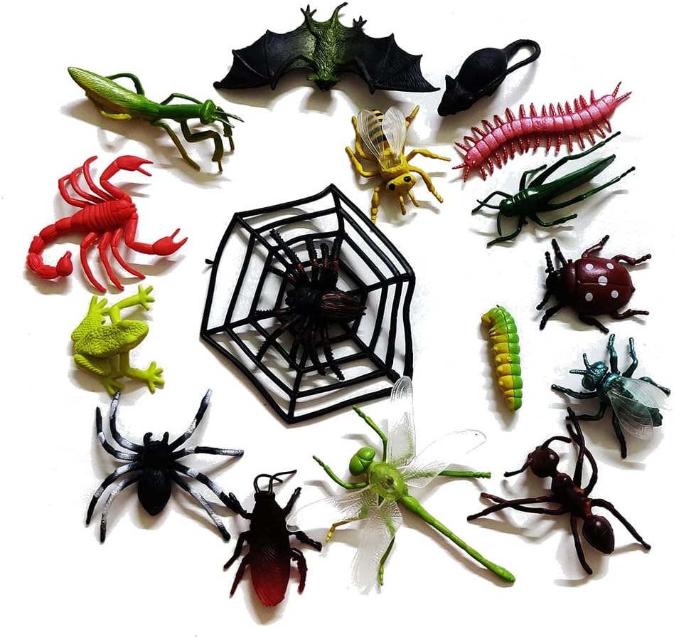 Buy BITONA® 16 Piece Zoo Jungle Small Plastic and Rubber Insects Toys ...