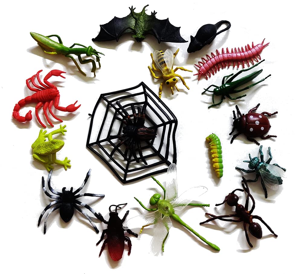Buy BITONA® 16 Piece Zoo Jungle Small Plastic and Rubber Insects Toys ...