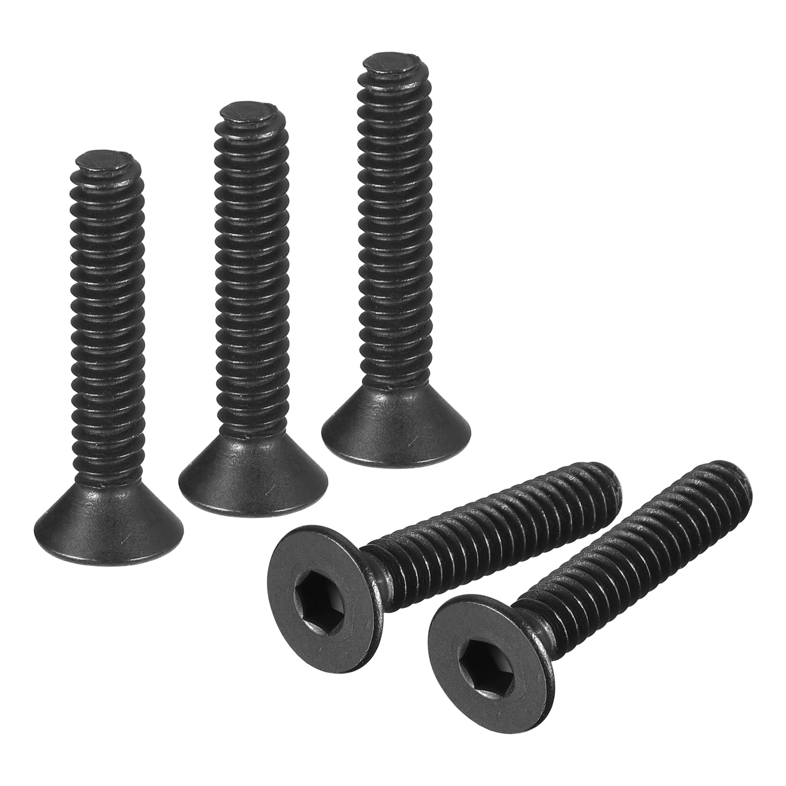 uxcell #10-24x1 Flat Head Socket Cap Screws, 10.9 Grade Carbon Steel ...