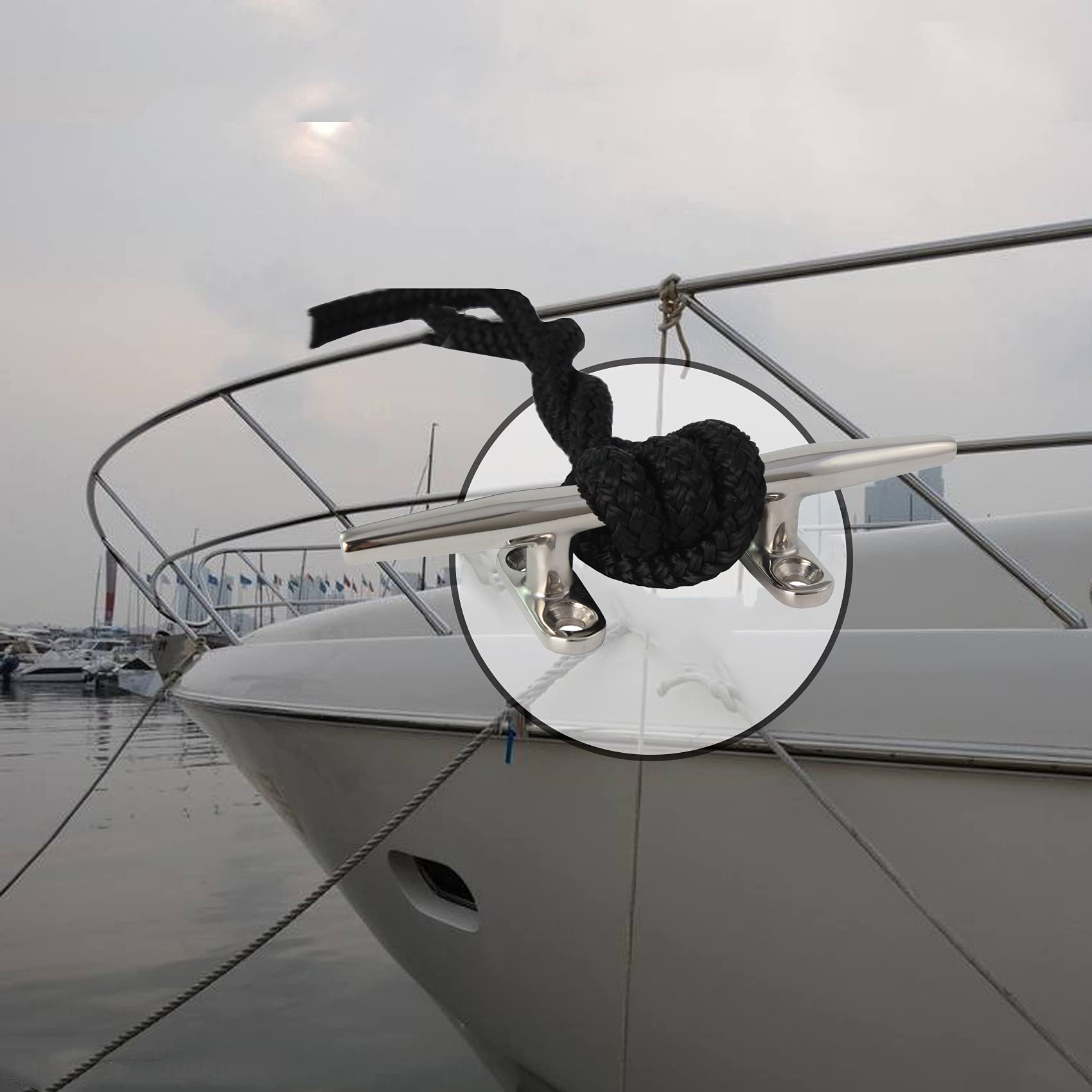Snapklik.com : VEITHI 6 Inch 316 Stainless Steel Boat Cleat, Boat ...