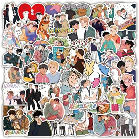 50 Pieces Heartstopper Stickers, Vinyl Waterproof Stickers for DIY ...