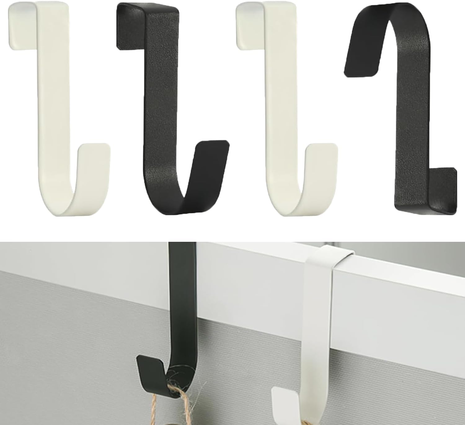 Fizzix Sturdy Stainless Steel Over Door Hooks - 4Pcs Heavy-Duty Hooks ...