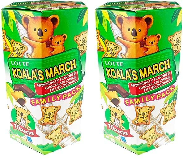 Amazon.com : Lotte Koala's March Cookie with Chocolate Cream Family ...