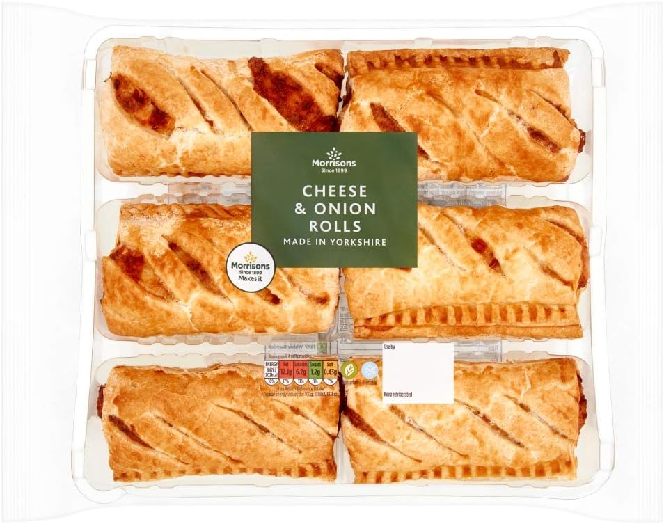 Morrisons 6 Fresh Baked Cheese and Onion Rolls, 444g : Amazon.co.uk ...