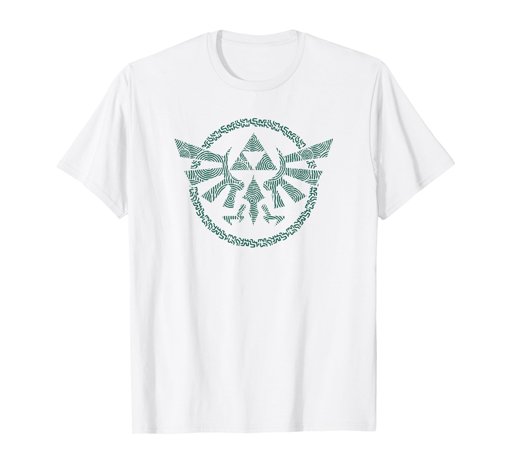 Amazon.com: The Legend of Zelda Hyrule Triforce Circular Emblem T-Shirt ...
