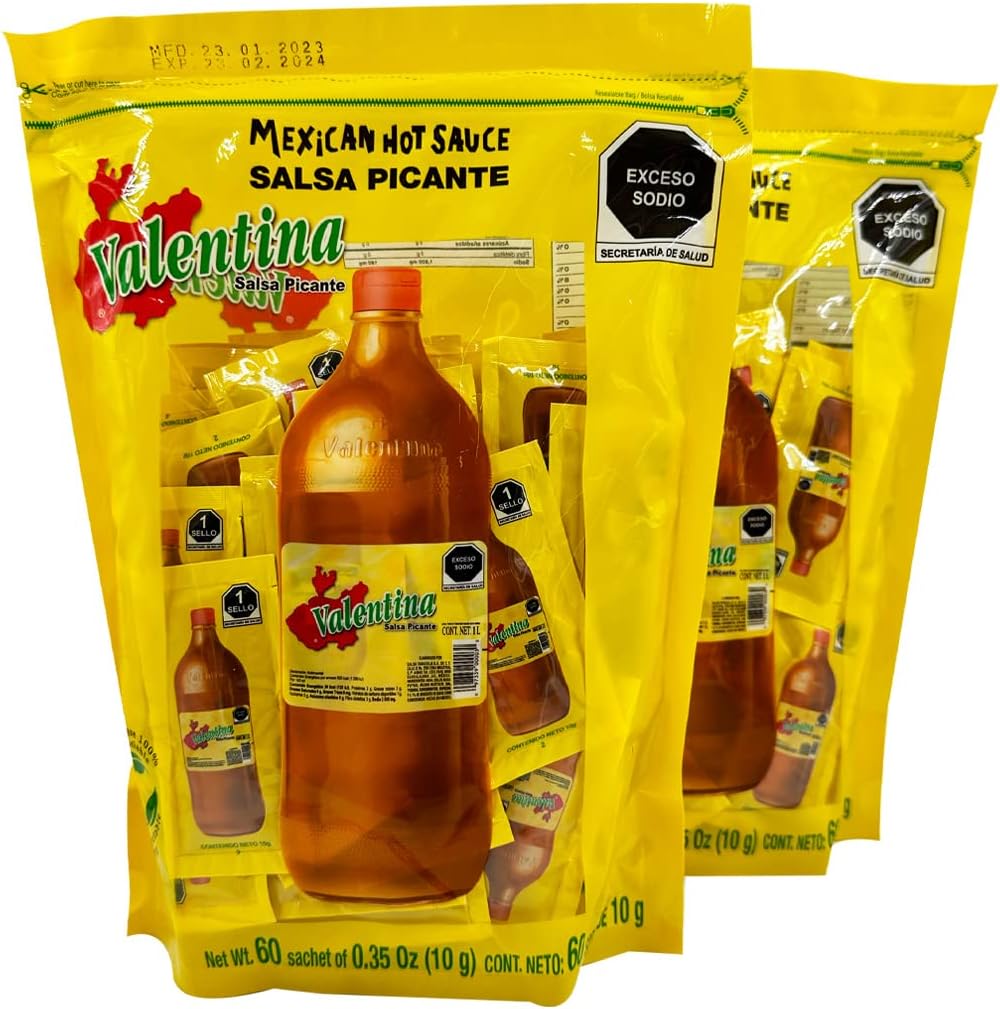 Farvisan Salsa Valentina en sobres 2 PACK, salsa picante, Contiene 120 ...