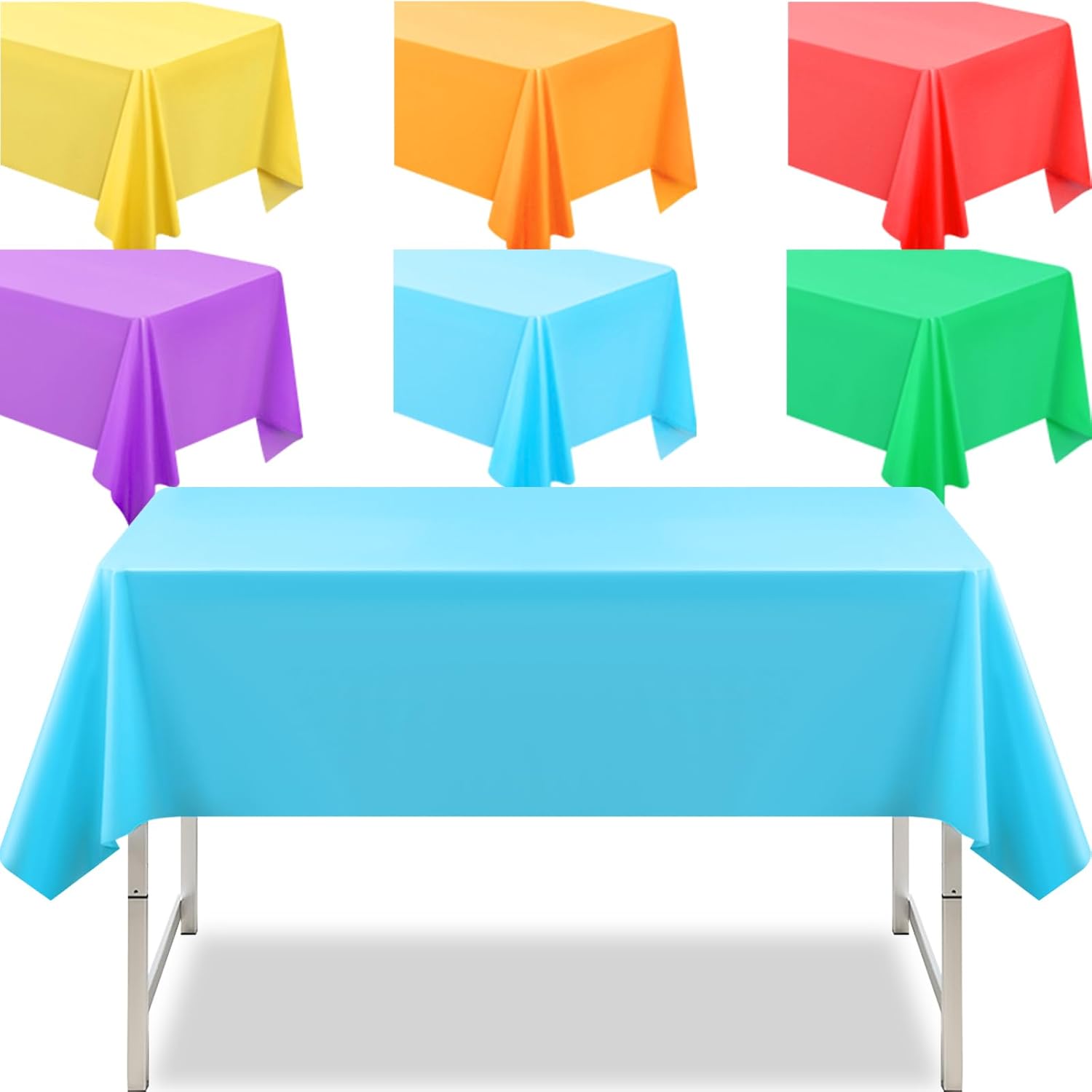 Amazon.com: VAIPI 6 Pack Assorted Color Plastic Disposable Tablecloths ...