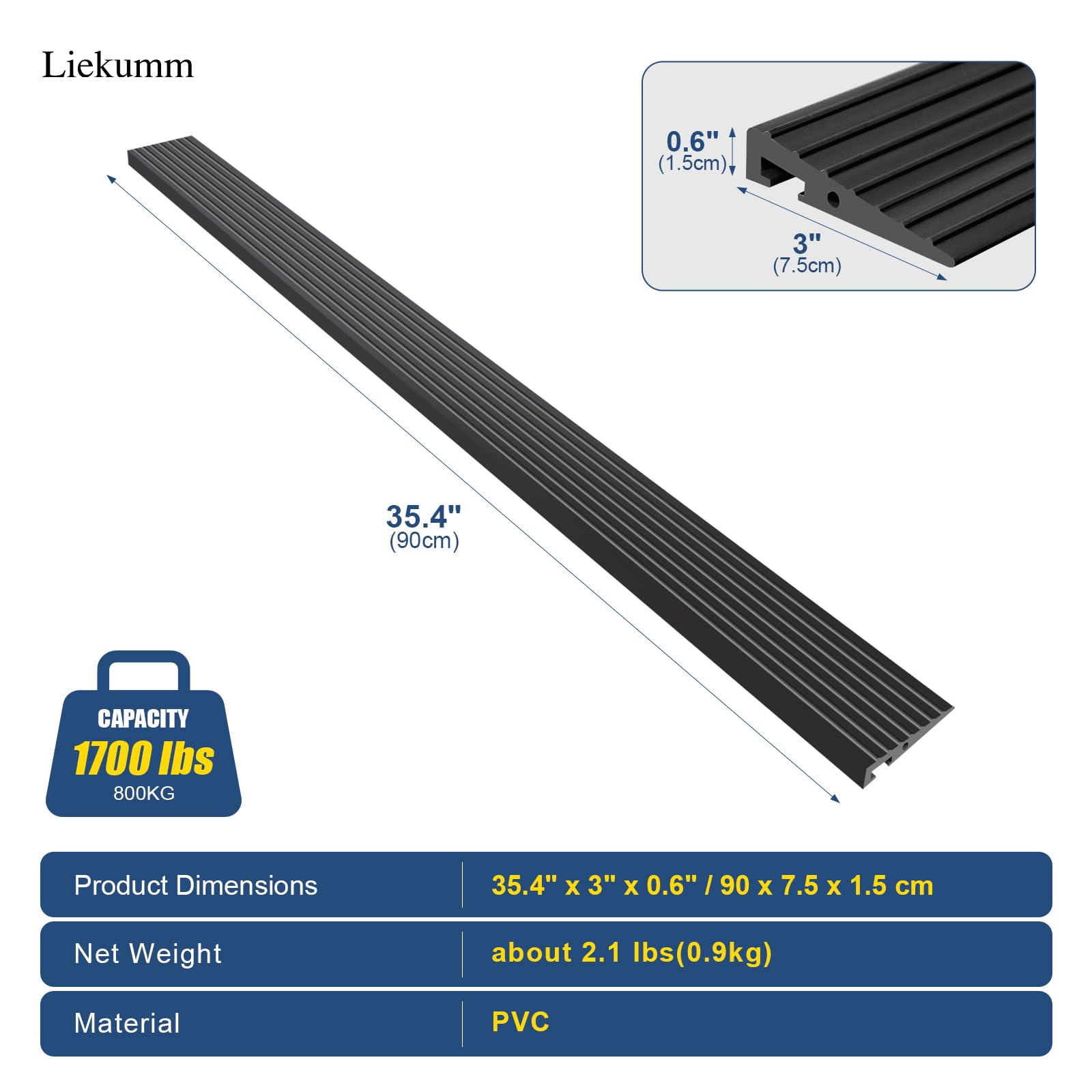 Snapklik.com : Threshold Ramps For Doorways, 3/5" Rise Self-Adhesive ...