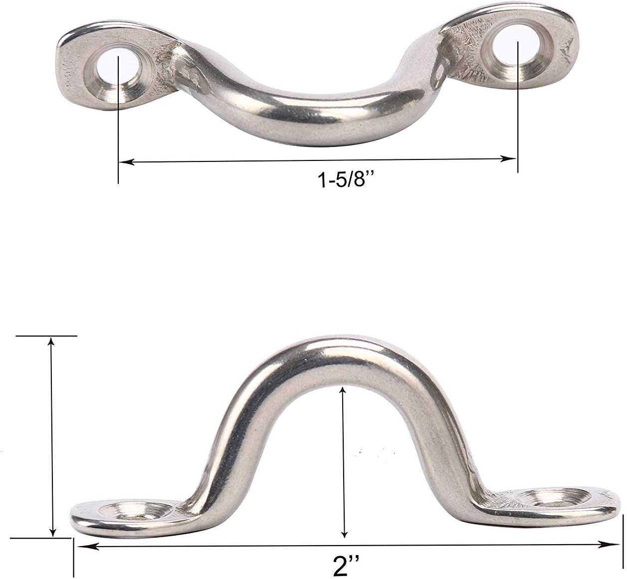 Buy Amarine Made Stainless Steel Bimini Boat Top PAD Eye, Eye Straps ...