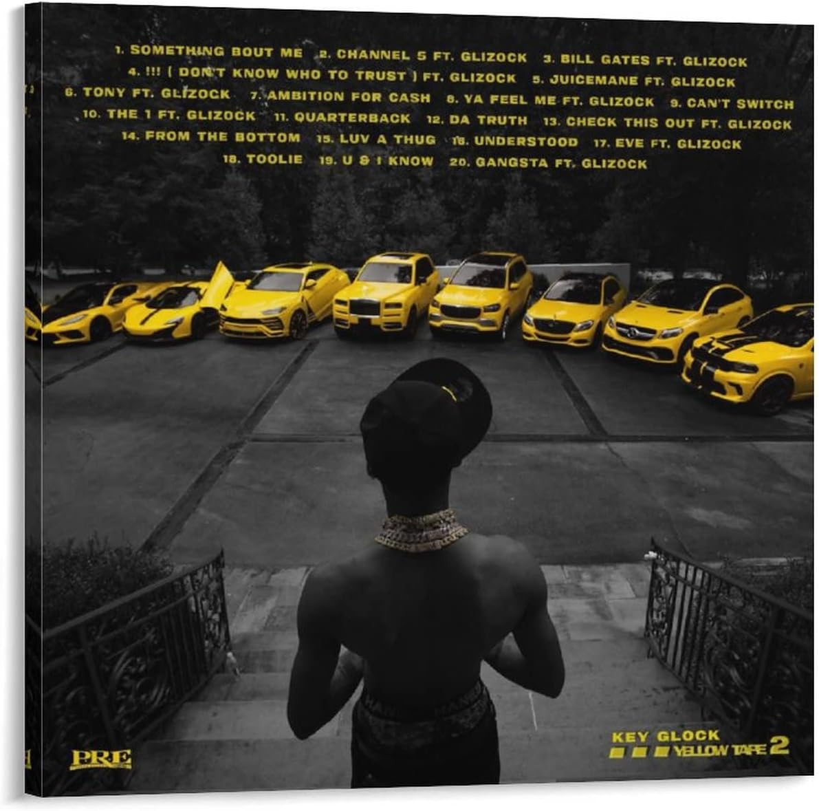 Amazon.com: Key Glock Rapper Yellow Posters Room Aesthetic Poster Print ...