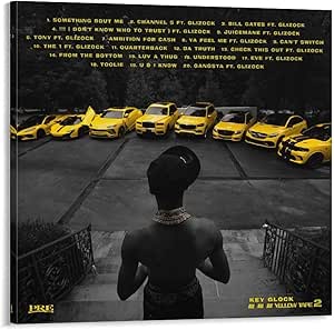 Amazon.com: Key Glock Rapper Yellow Posters Artworks Canvas Poster Room ...
