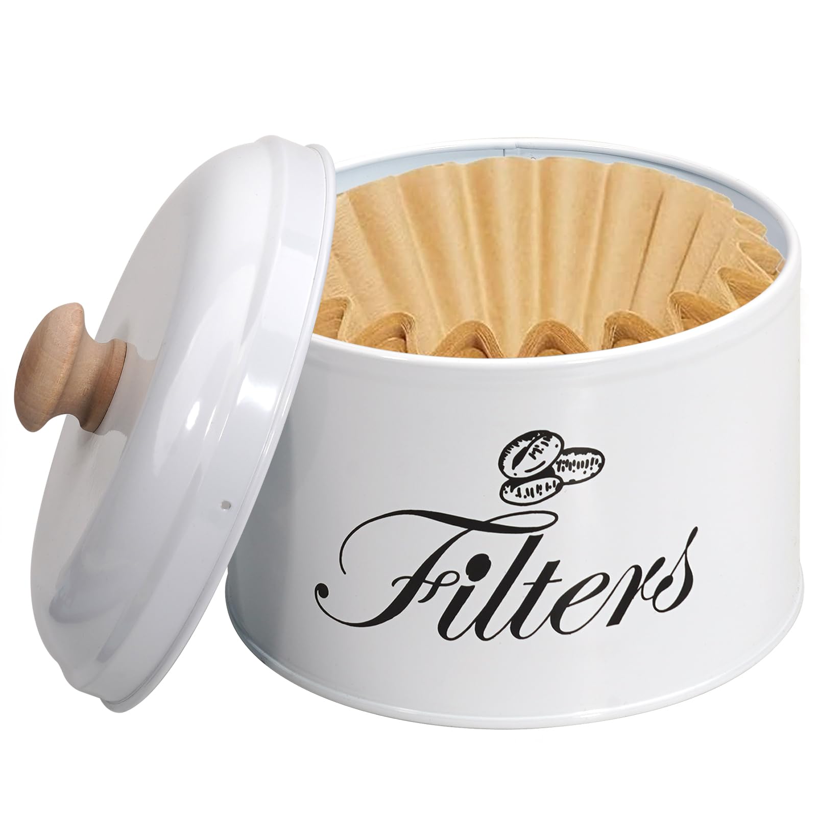 Amazon.com: Coffee Filter Holder, Basket Coffee Filter Storage with Lid ...