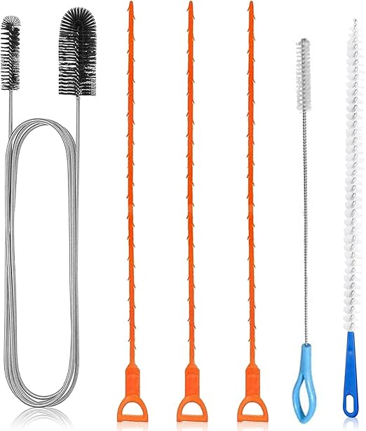 6 Pcs Drain Cleaner and Unblocker Set, Shower & Sink Plug Hole Tool ...