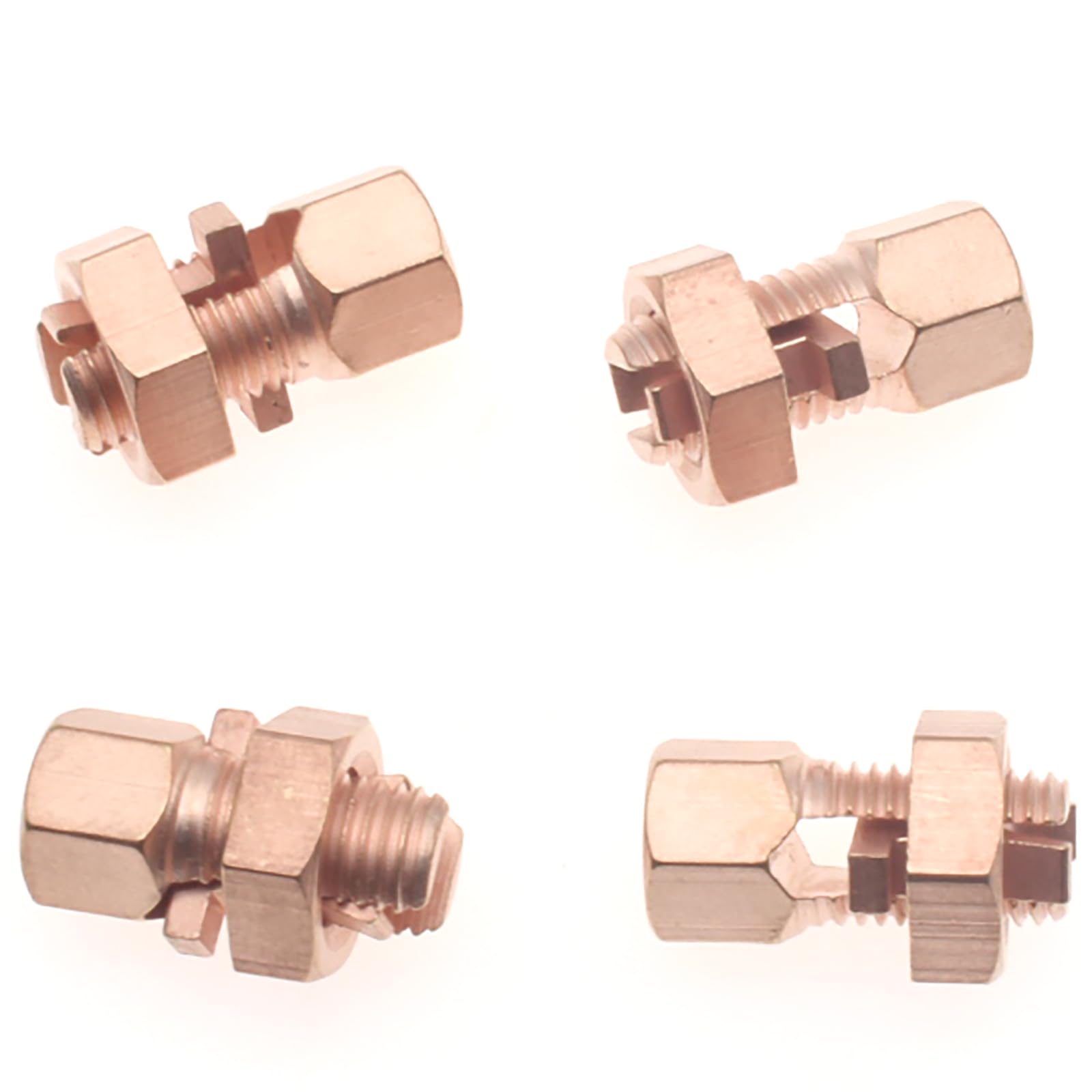 Snapklik.com : 4 Pack Grounding Split Bolt Connector Copper Grounding ...