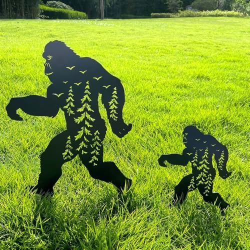 Amazon.com: Set of 3 BigFoot Metal Statues Yard Art Decorative Outdoor ...