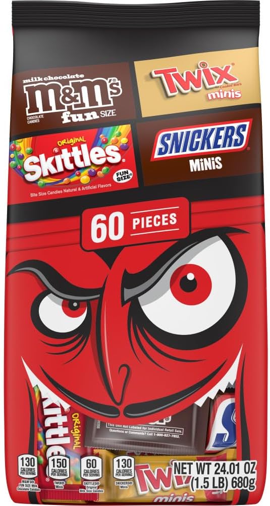 Amazon.com : M&M'S Milk Chocolate, SNICKERS, SKITTLES Original & TWIX ...