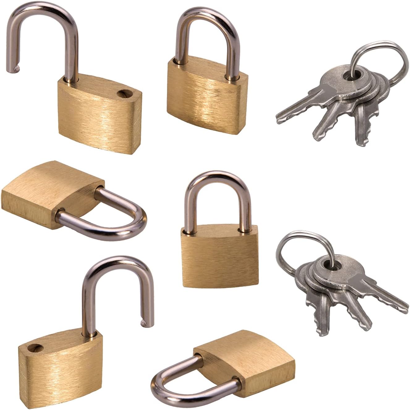 Matory 6 Set Mini Padlock with Keys Small Diary Padlocks Luggage ...