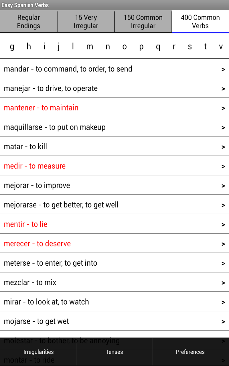 Easy Spanish Verbs - App on Amazon Appstore