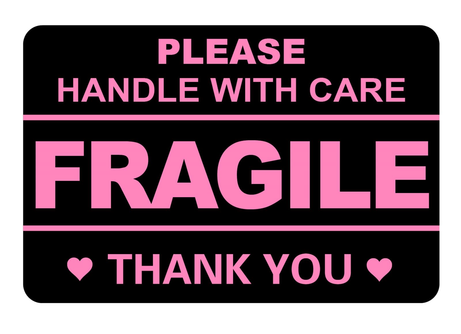 Amazon.com: Fragile Sticker,200pcs 2x3 inch Black Pink Fragile Sticker ...