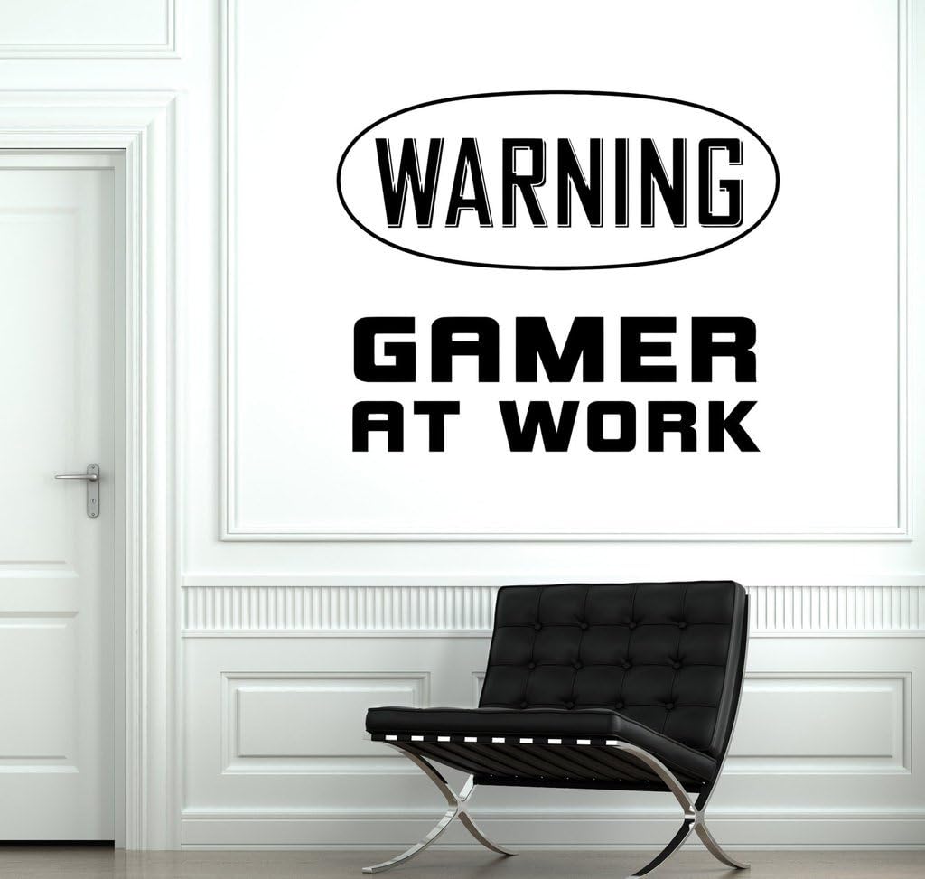 Amazon.com: N.SunForest Gaming Warning Gamer at Work Sign Vinyl Decal ...