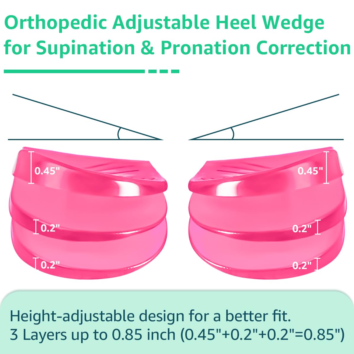 Snapklik.com : Skyfoot 3 Layers Adjustable Heel Wedge Inserts For ...