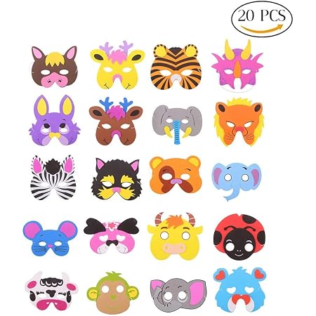 COSORO 25 Kids Eva Foam Animal Masks for Party Bag Fillers,Masquerade ...