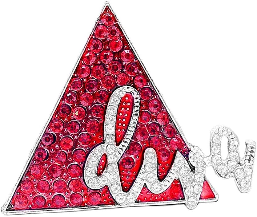 Amazon.com: Sparking Red Diamond Inlady DELTA Diva Pin Brooch Women ...