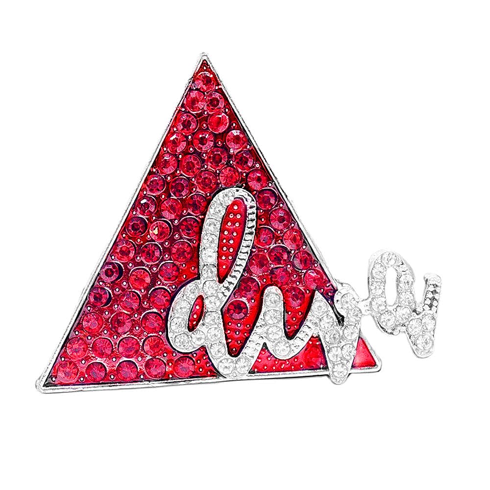 Amazon.com: Sparking Red Diamond Inlady DELTA Diva Pin Brooch Women ...