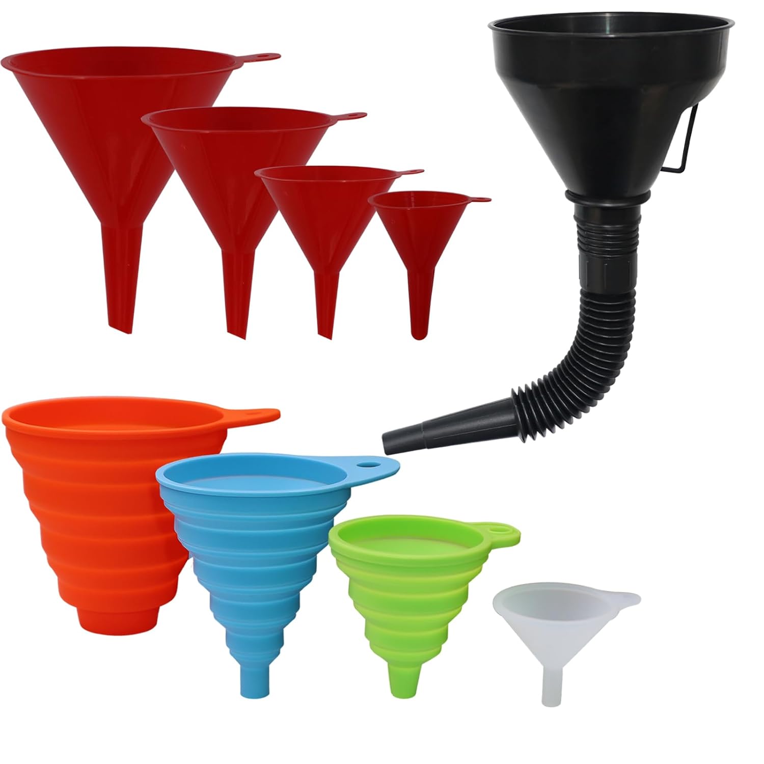 Amazon.com: Plastic Funnels for Automotive Use 5 Pack and Slicone ...