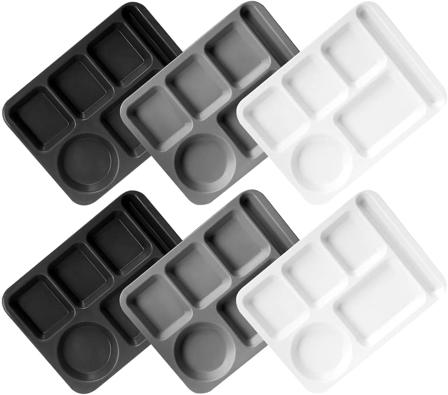 Amazon.com | AIYoo 6 Pcs 14'' Large Divided Plates Unbreakable Plastic ...