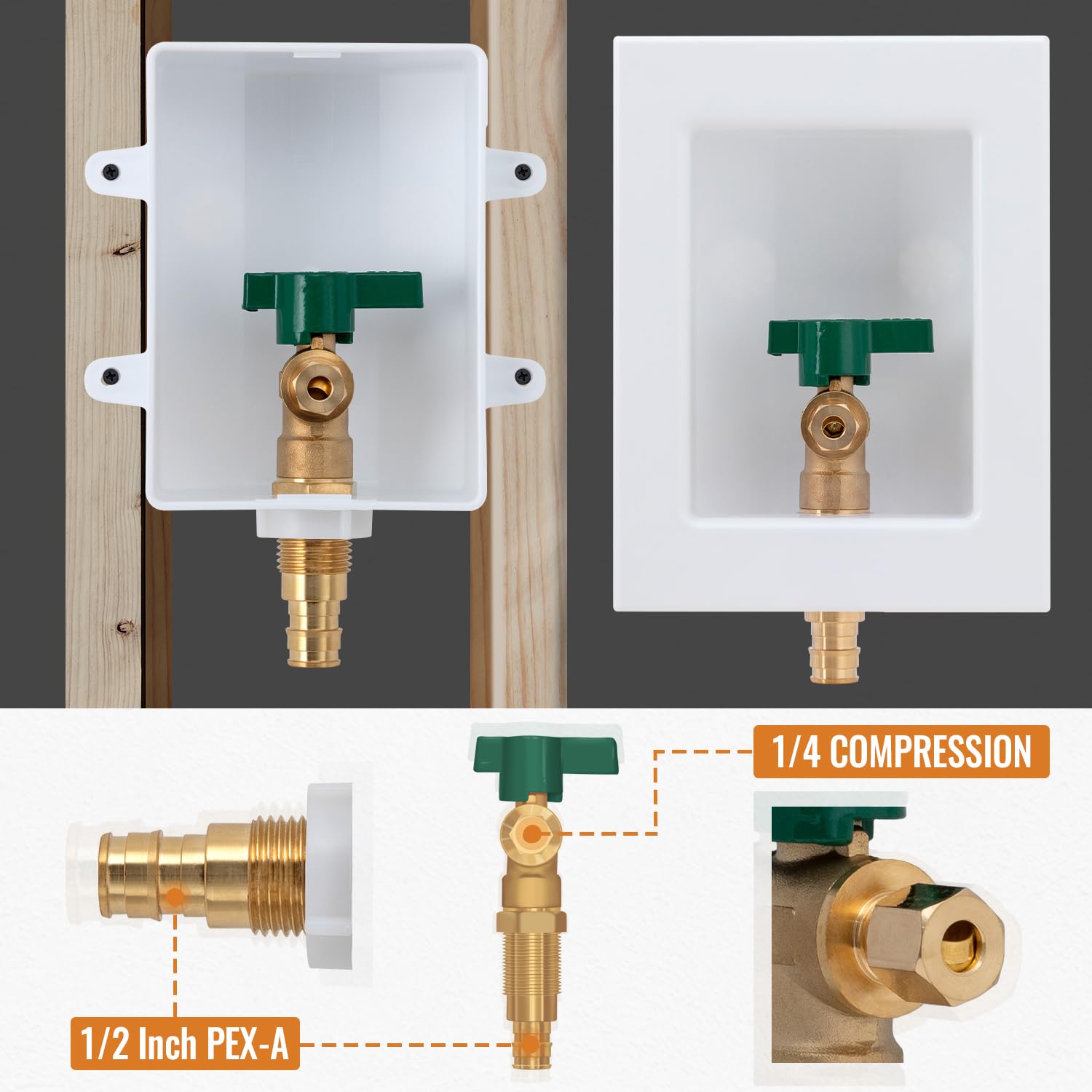 Snapklik.com : SUNGATOR Ice Maker Outlet Box For Pex A, 1/2 Inch Pex ...