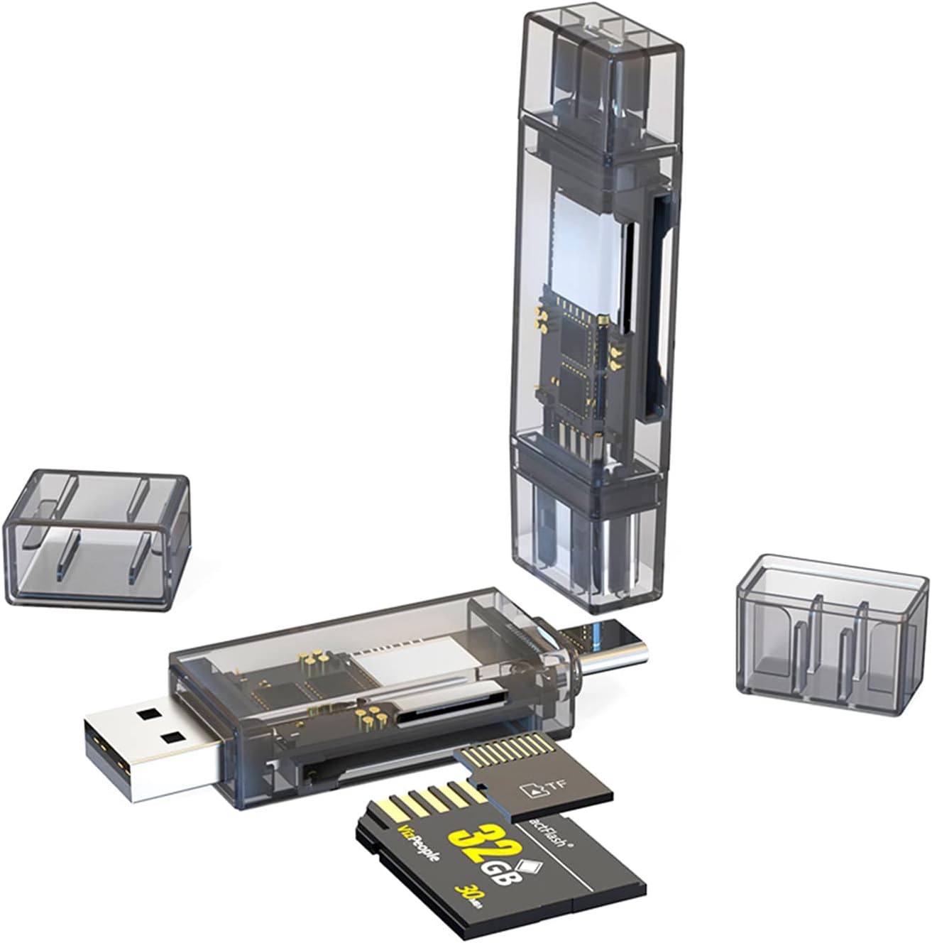 Amazon.com: 2 Pack USB SD Card Reader for PC, Micro SD Card to USB ...