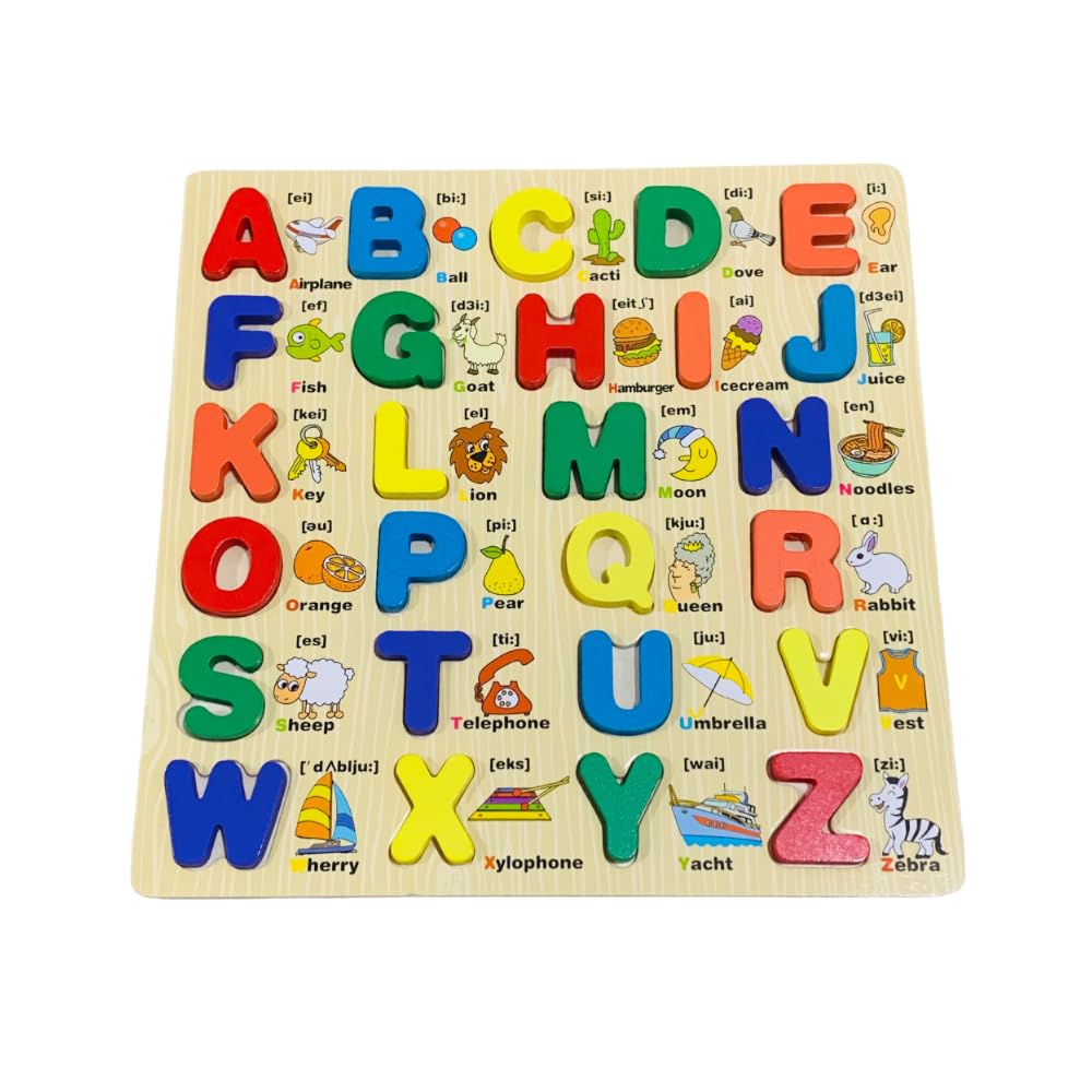 Earthytweens Learning ABCD Wooden Board | English Alphabet Puzzles ...