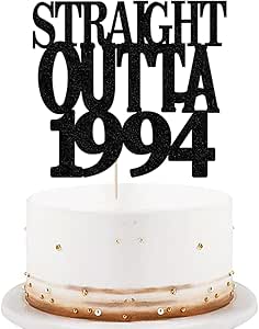 Amazon.com: Black flash Straight Outta 1994 Cake Topper, Happy 30th ...