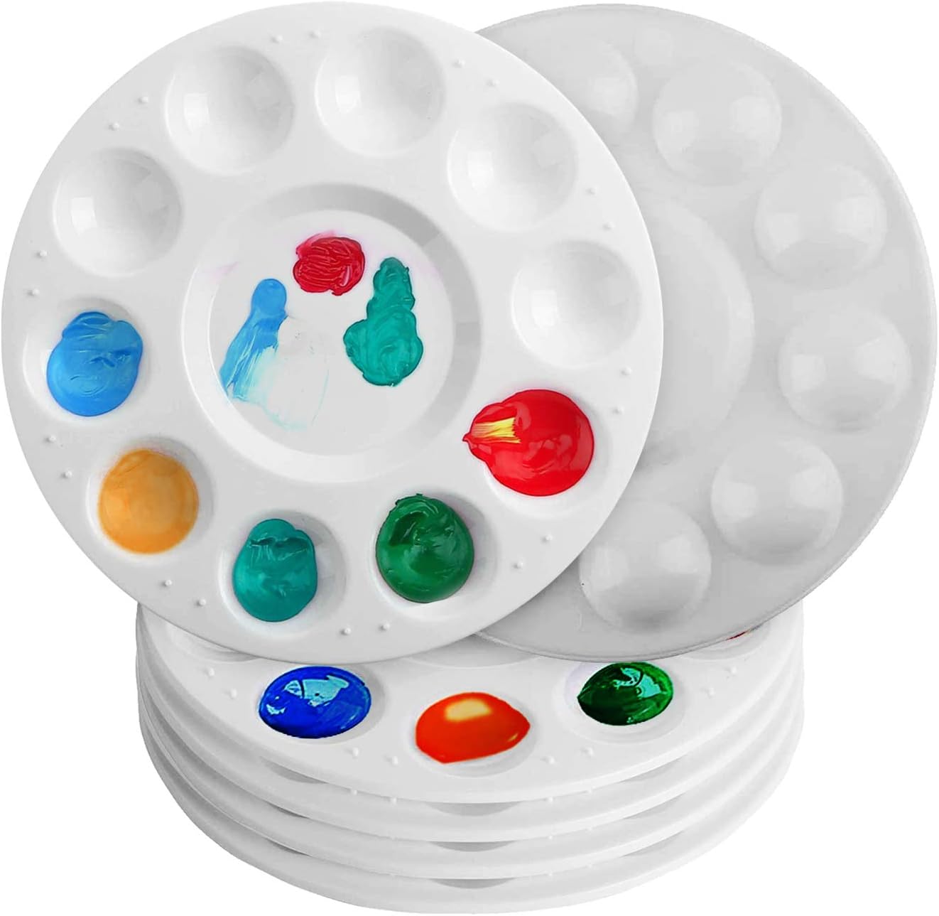 Amazon.com: 15 Pack Paint Tray Palettes for Kids, Plastic White ...