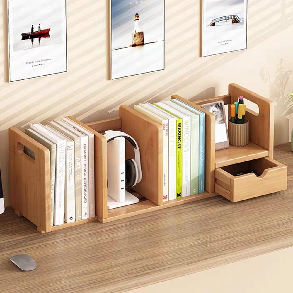 Woodquail Expandable Adjustable Bookshelf File Rack, Made of Natural ...