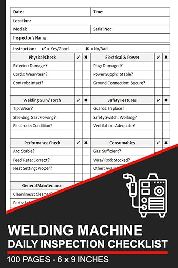 Welding Machine Daily Inspection Checklist: Welding Machine Pre-Use ...