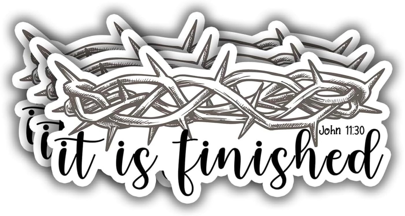 Amazon.com: (3 pcs) It is Finished Sticker Christian Bible Verse Jesus ...