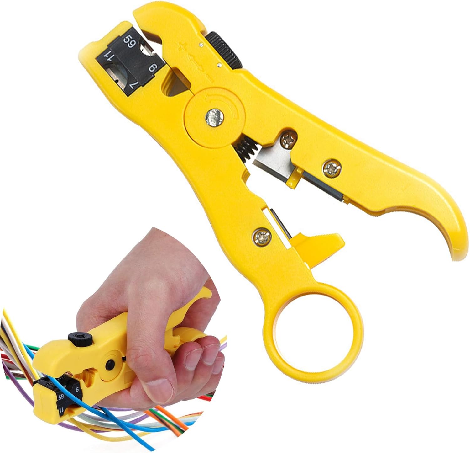 Amazon | Selinear 同軸ケーブルストリッププライヤ 電話ケーブル テレビケーブル ストリッピングプライヤー 手動ワイヤーカット ストリッピングツール LAN vvf (イエロー ...