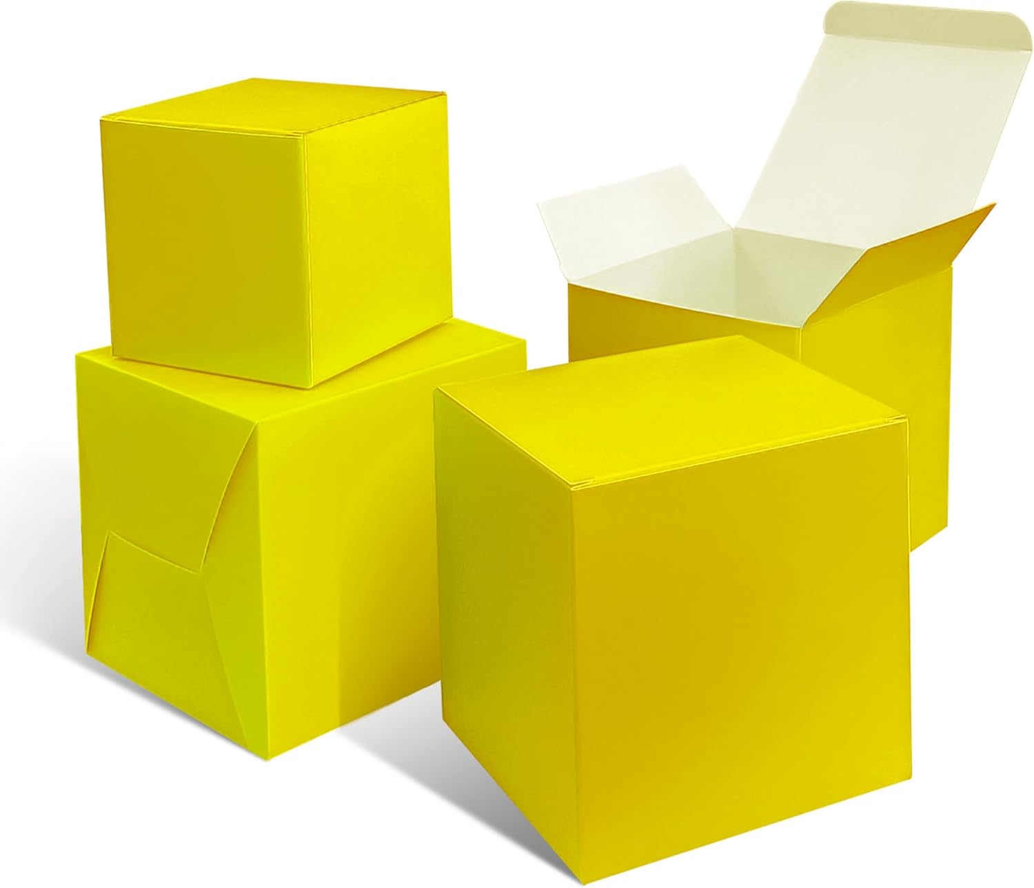 Amazon.com: XAGLVV 25 Pack 4x4x4 Yellow Gift Boxes Small Bulk Boxes ...
