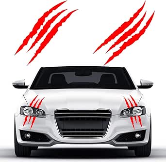 2 PCS Claw Mark Car Decal,Headlight Car Stickers,Monster Claw Marks ...