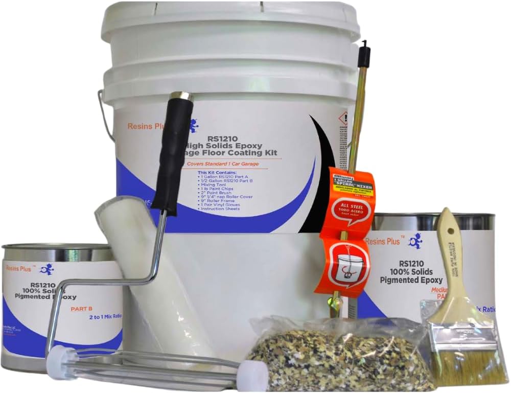 Resins Plus - Garage Floor Coating and Epoxy Kit | Includes All Needed ...