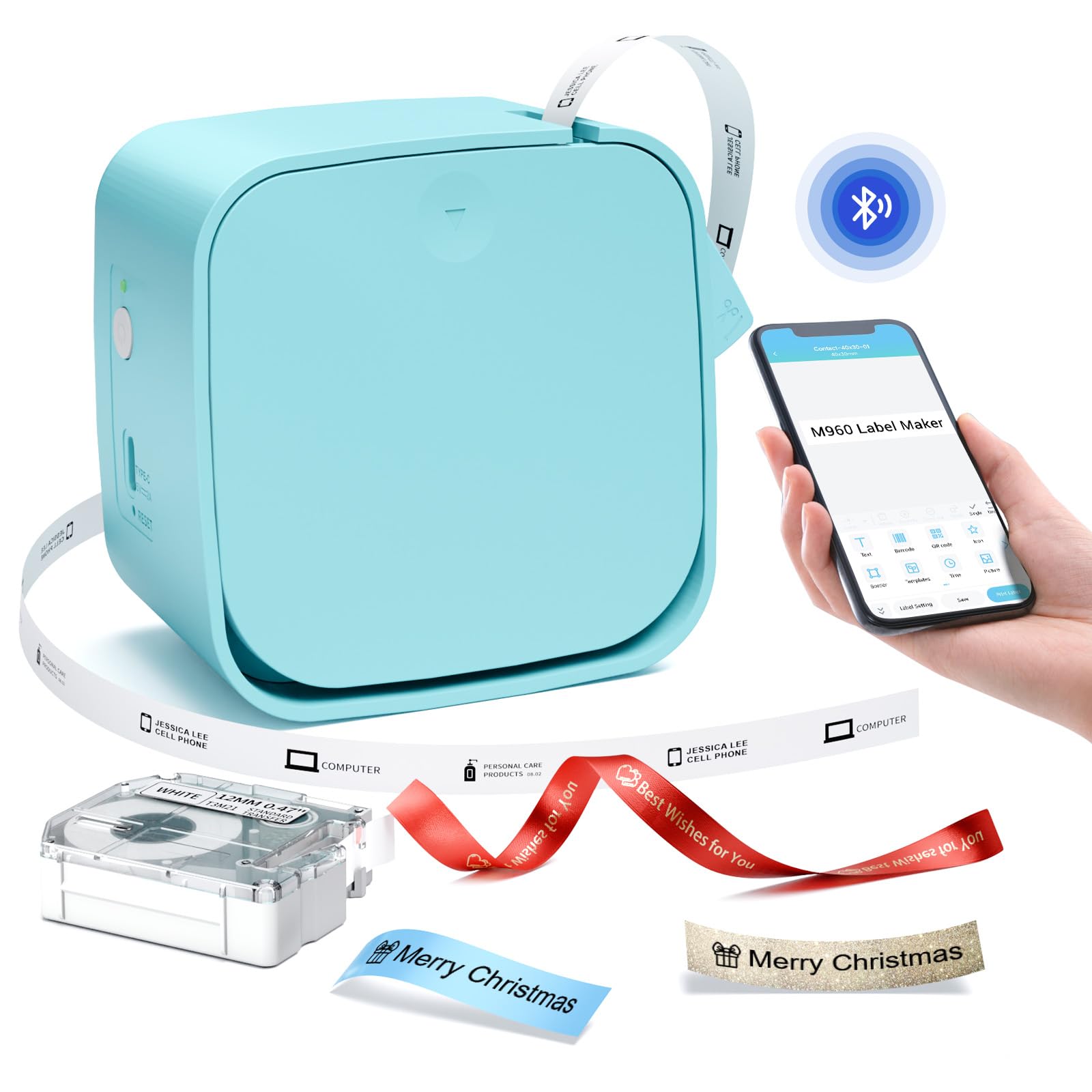 Buy Memoqueen Label Maker Machine with Tape-Portable Bluetooth Thermal ...